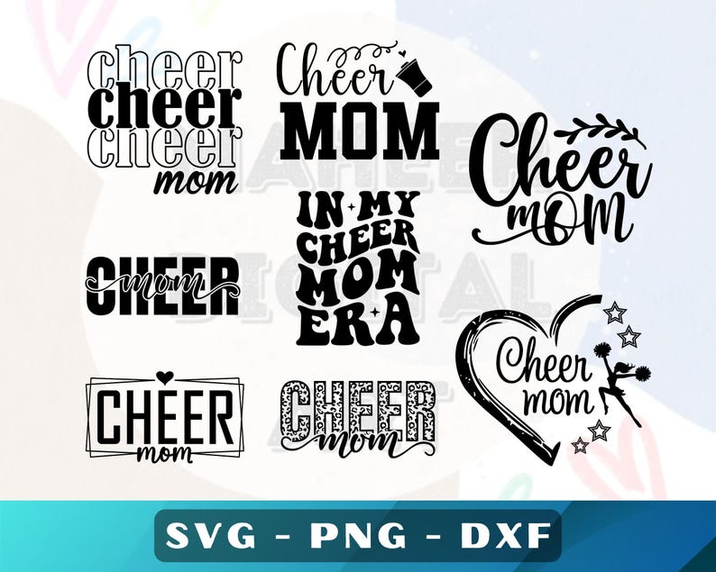 Cheer Mom Svg Bundle, Cheerleading Designs (svg, Png, Dxf) - Etsy