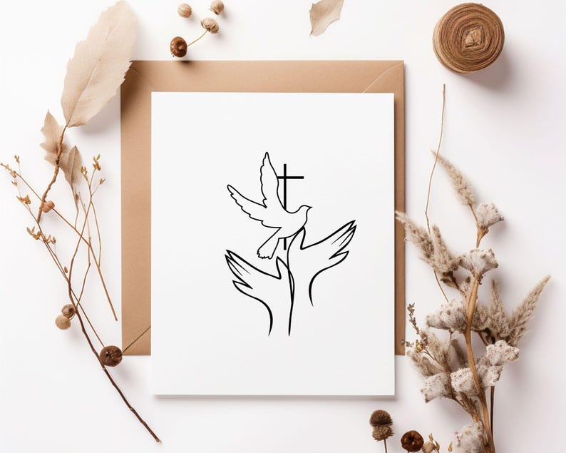 Dove SVG Bundle: Christian Wedding, Flying Bird Silhouette (digital ...