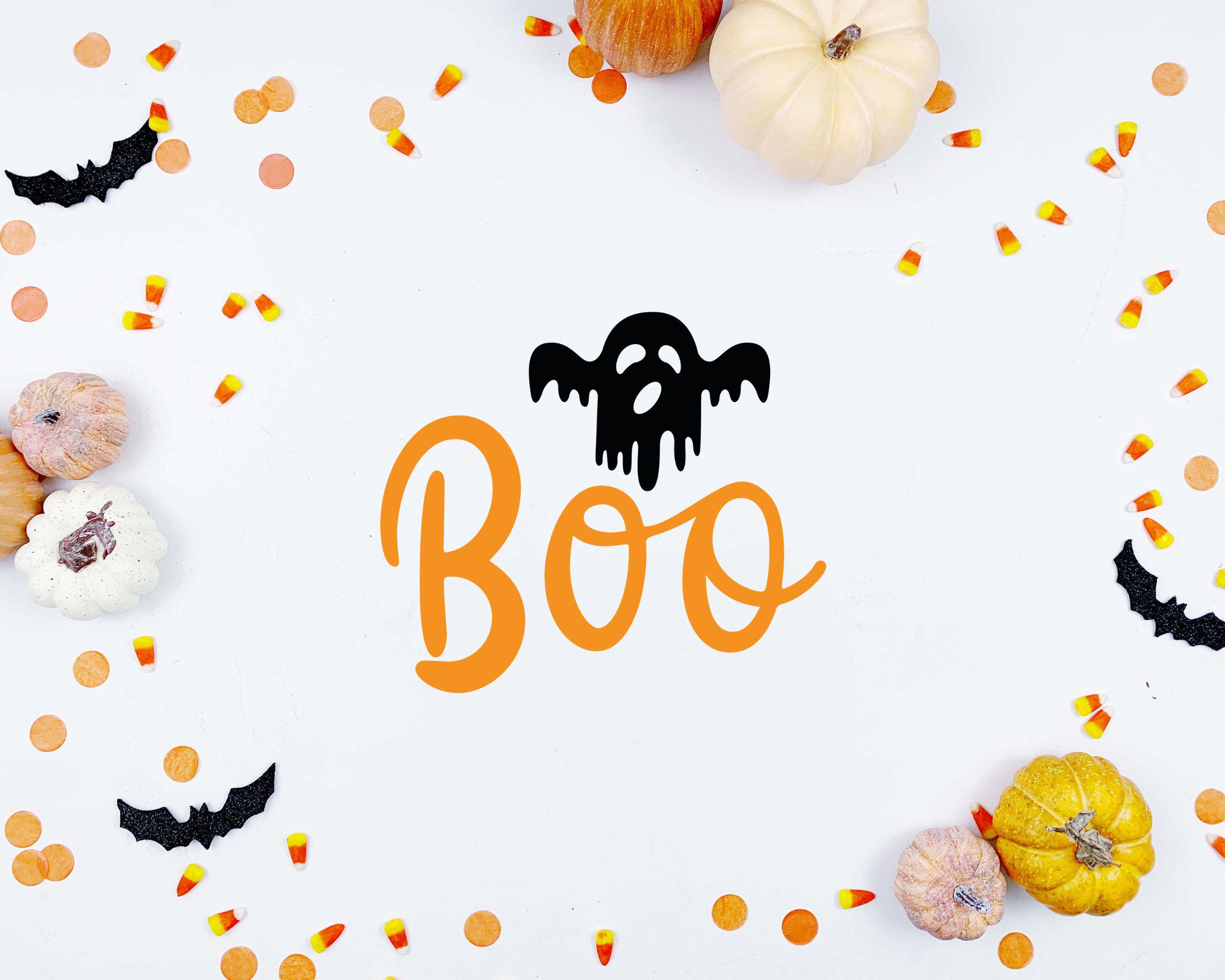 Boo Halloween Svg, Halloween Boo Svg, Boo Silhouette, Happy Boo Svg ...