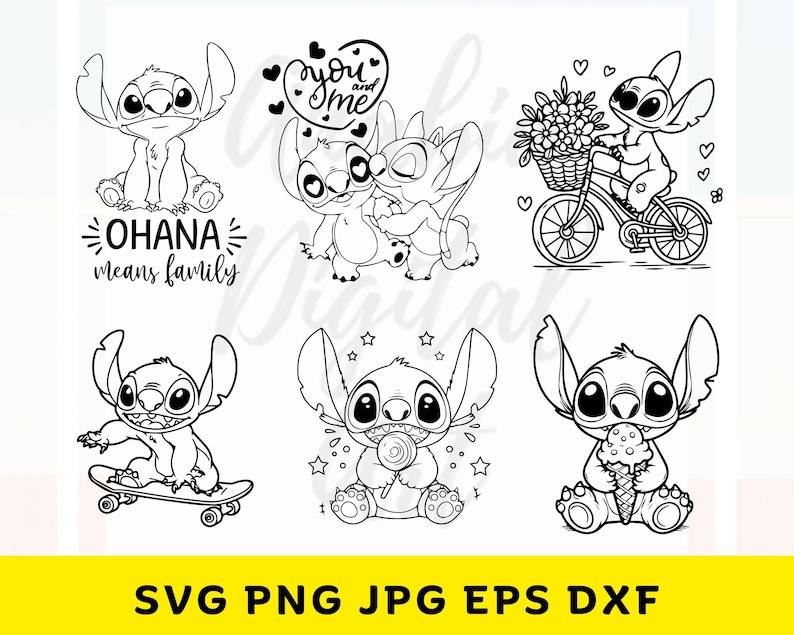 Stitch Svg Bundle, Stitch Png, Stitch Out-line Bundle Svg , Stitch ...
