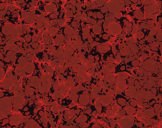 Red Hand Marbled Paper for Restoration and Bookbinding 48x67cm 19x26in ...