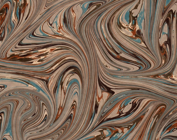 Hand Marbled Paper for Restoration and Bookbinding 48x67cm 19x26in F646 ...