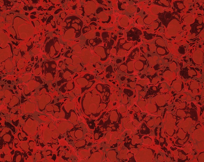 Red Hand Marbled Paper for Restoration and Bookbinding 48x67cm 19x26in ...
