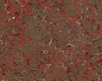 Red Hand Marbled Paper for Restoration and Bookbinding 48x67cm 19x26in ...