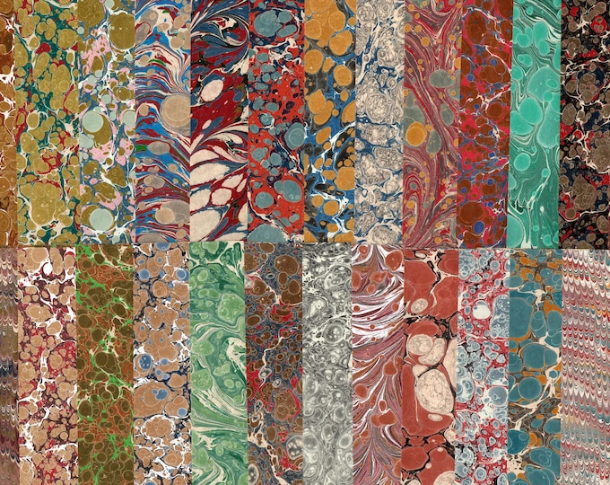 Mega Pack of 100 Different Hand Marbled Paper Scraps and Offcuts 9 ...
