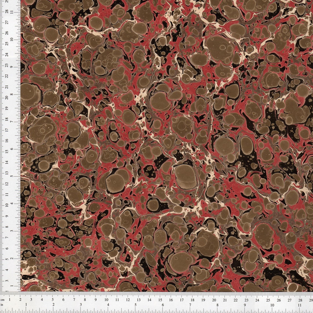 Hand Marbled Paper, Traditional Stone Pattern, Bookbinding Restoration ...