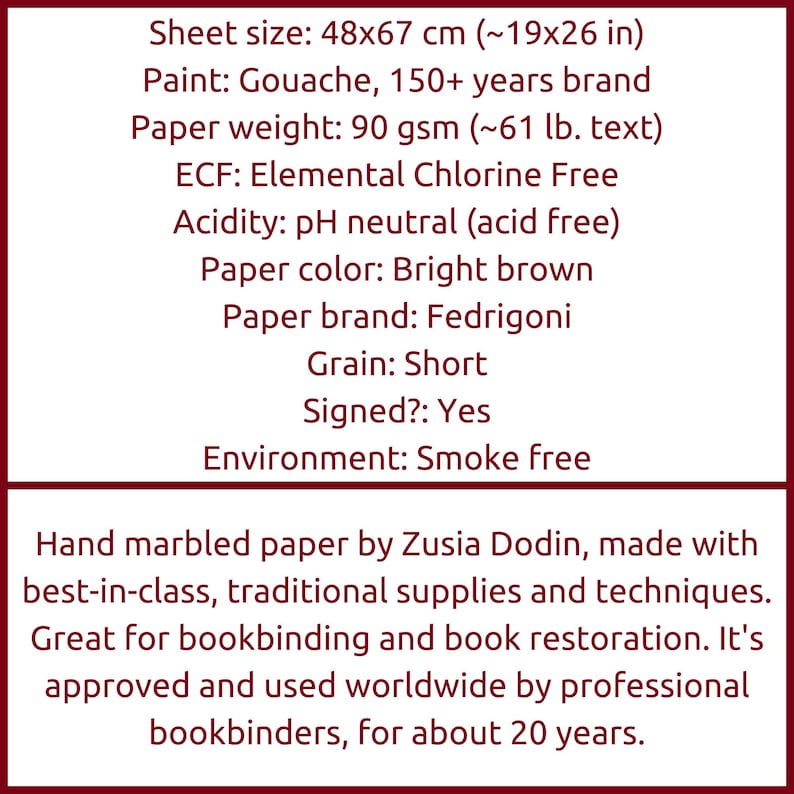 Hand Marbled Paper, Stormont Pattern, Bookbinding Restoration, (48x67cm ...