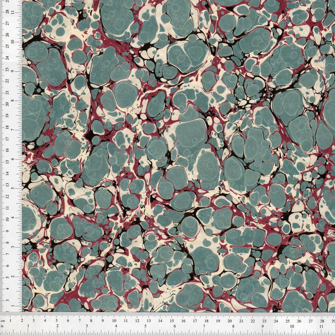 Hand Marbled Paper, Traditional Stone Pattern, Silver on Very Light ...