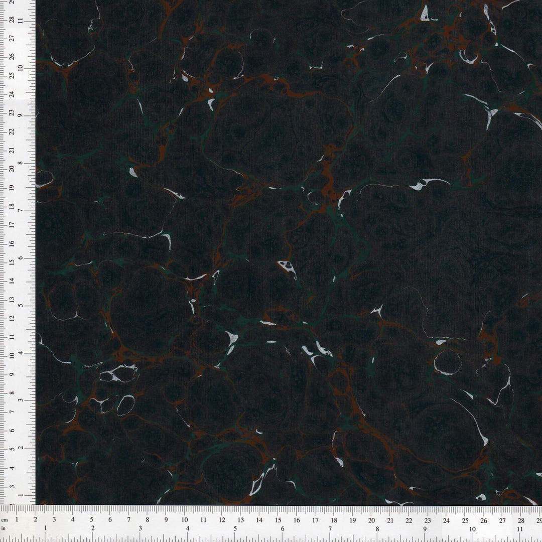 Black Hand Marbled Paper for Restoration and Bookbinding, Shell Pattern ...
