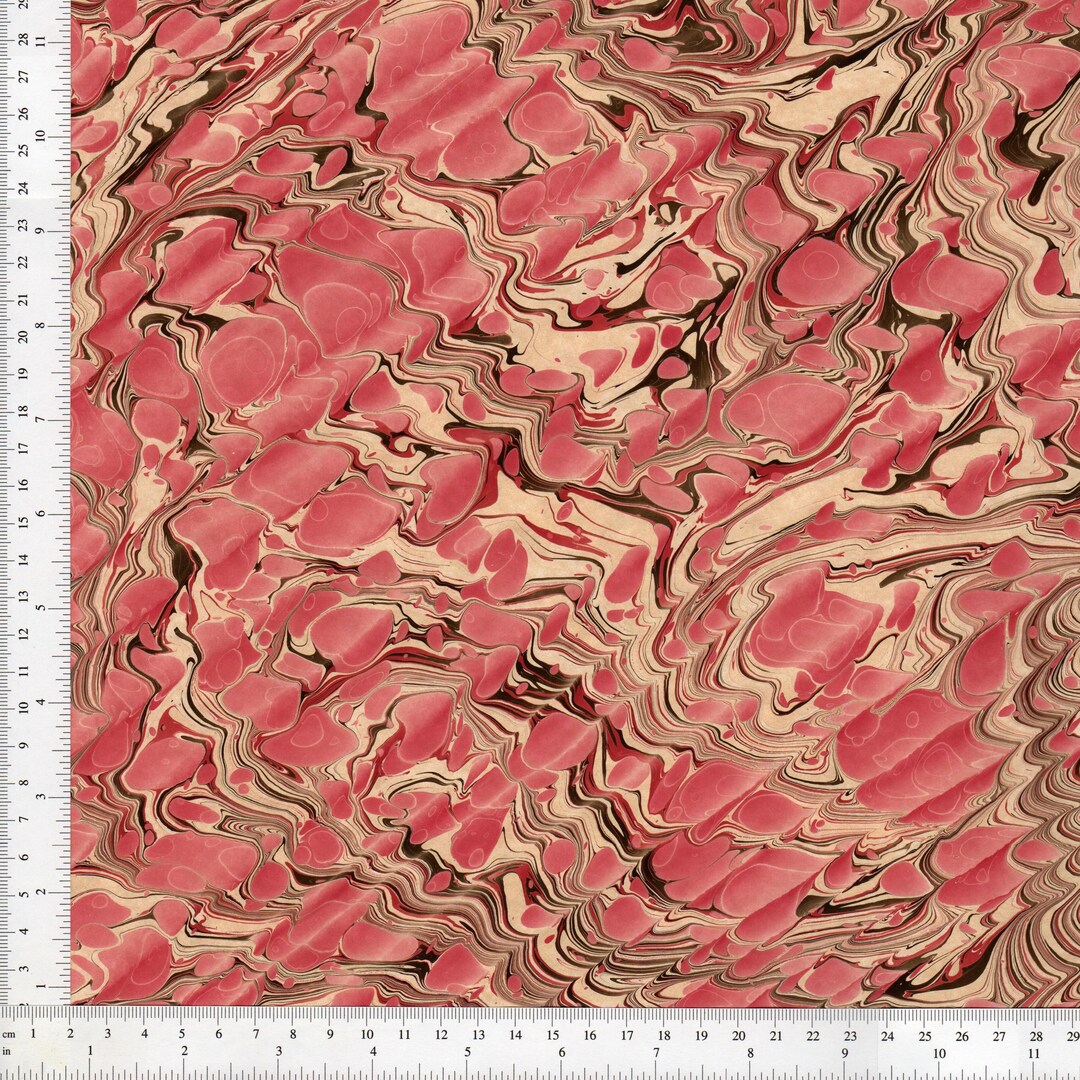 Hand Marbled Paper, Spanish Pattern, Gold on Light Brown, Bookbinding ...