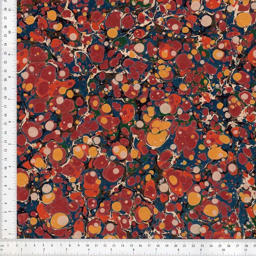 Hand Marbled Paper, Traditional Stone Pattern, Bookbinding Restoration ...