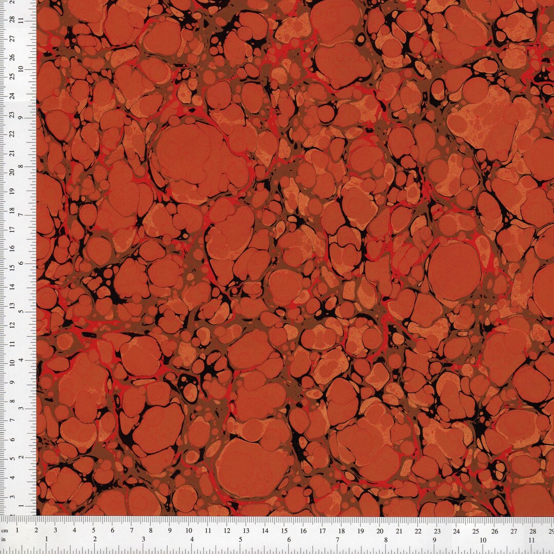 Red Hand Marbled Paper for Restoration and Bookbinding 48x67cm 19x26in ...