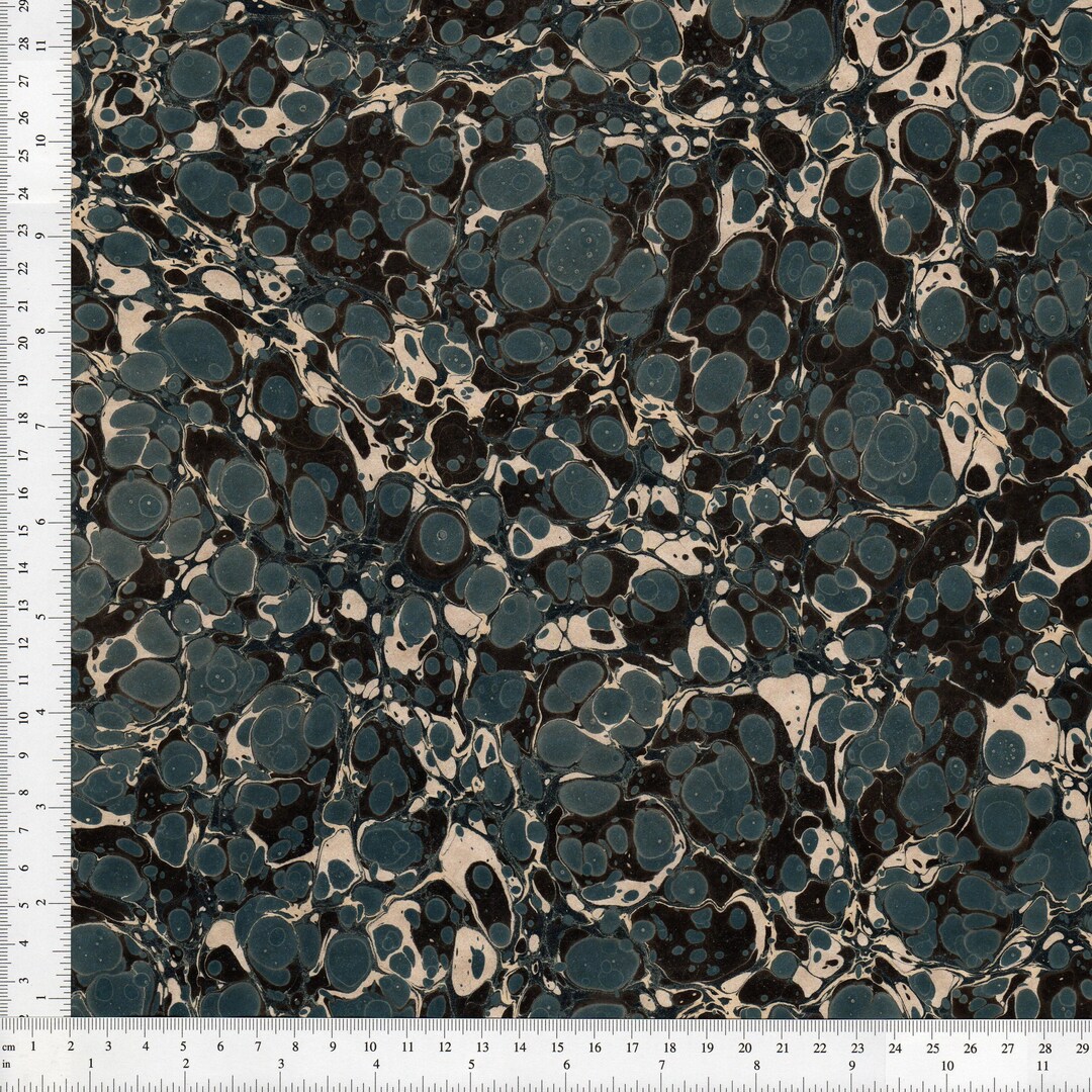 Hand Marbled Paper for Restoration and Bookbinding, Silver on Light ...
