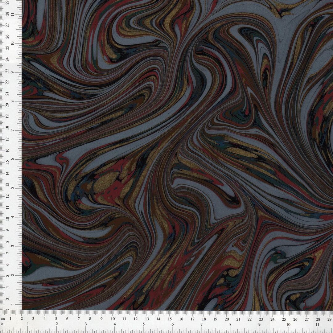 Black Hand Marbled Paper for Restoration and Bookbinding 48x67cm ...
