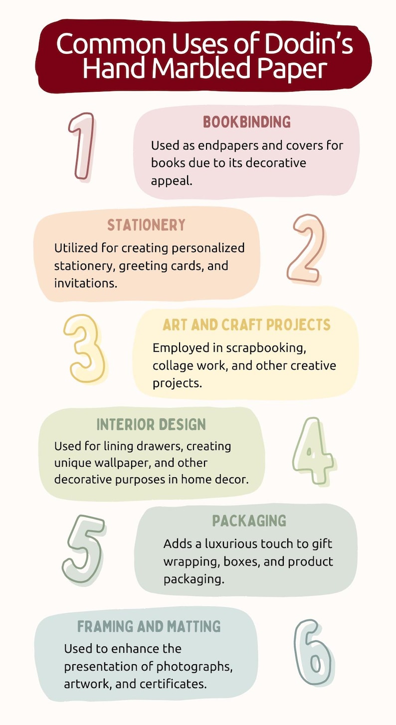 Hand Marbled Paper Large Sheet for Restoration and Bookbinding, Long ...