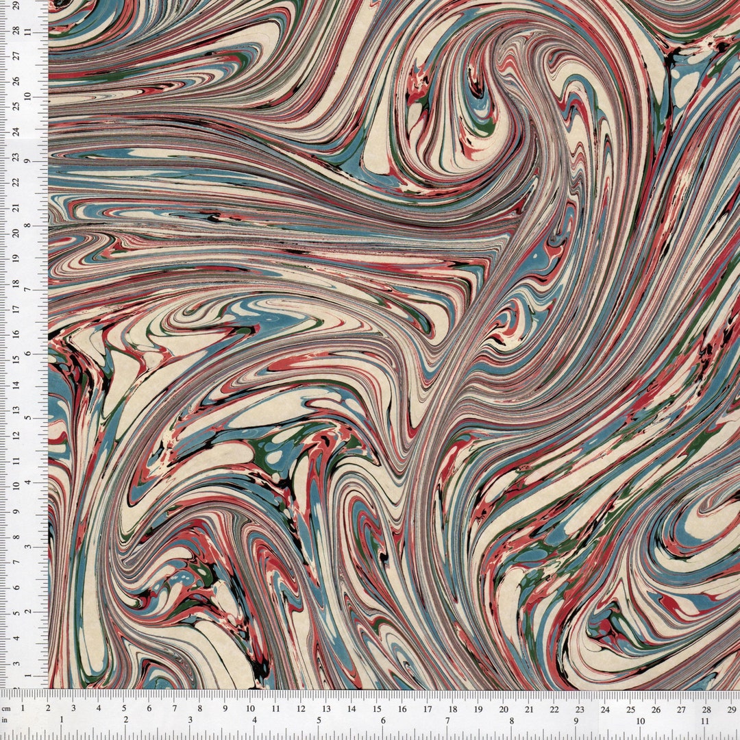 Hand Marbled Paper for Restoration and Bookbinding 48x67cm 19x26in ...
