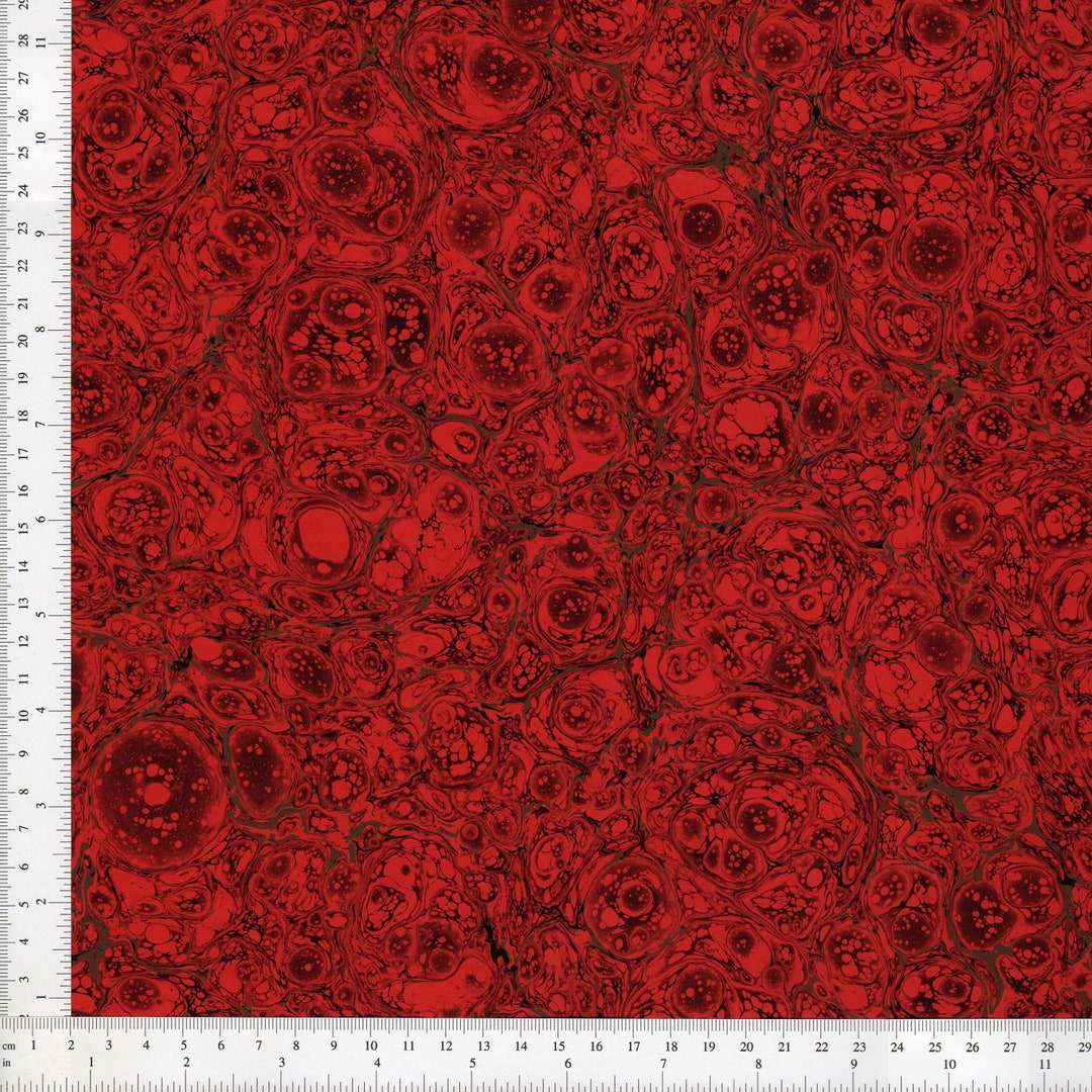 Red Hand Marbled Paper for Restoration and Bookbinding, Stormont ...