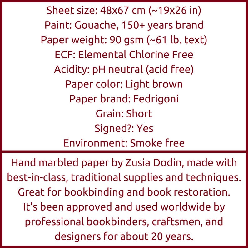 Hand Marbled Paper, Traditional Stone Pattern, Bookbinding Restoration ...