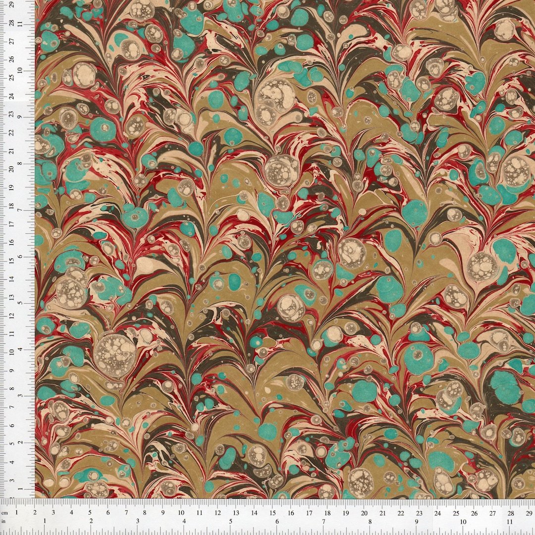 Hand Marbled Paper Large Sheet for Restoration and Bookbinding, Long ...