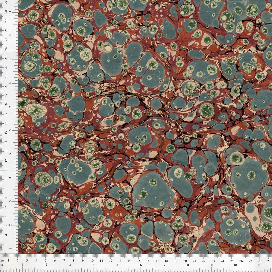 Hand Marbled Paper Large Sheet for Restoration and Bookbinding, Long ...