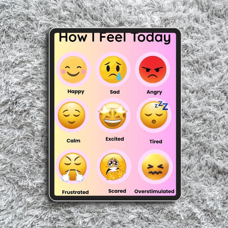 How I Feel Today Chart for Kids | Feelings Check-in | Visual Emotion ...