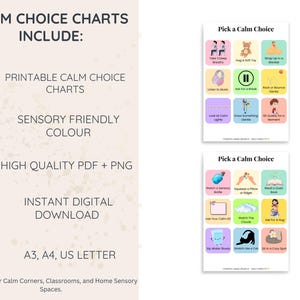 Calm Choice Charts for Kids | Coping Strategies Board | Emotional ...