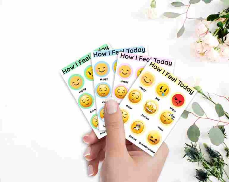 How I Feel Today Emotion Chart for Kids – 4 Color Options | Printable ...