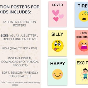 Emotion Posters for Kids | Printable A3, A4, US Letter + Mini Cards ...