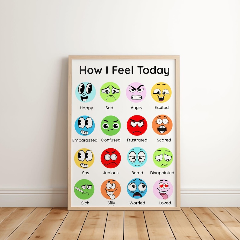 Printable Feelings Chart for Kids | Visual Emotions Chart for ...
