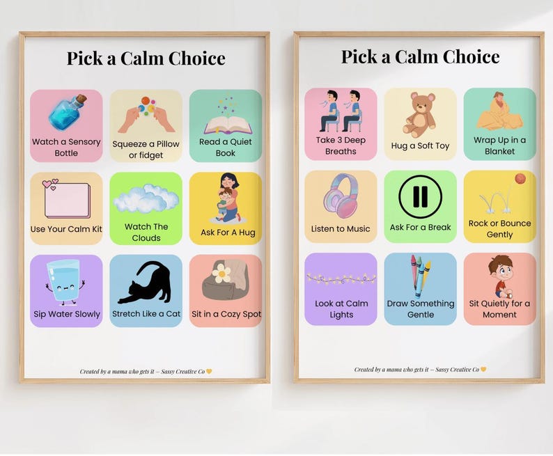 Calm Choice Charts for Kids | Coping Strategies Board | Emotional ...