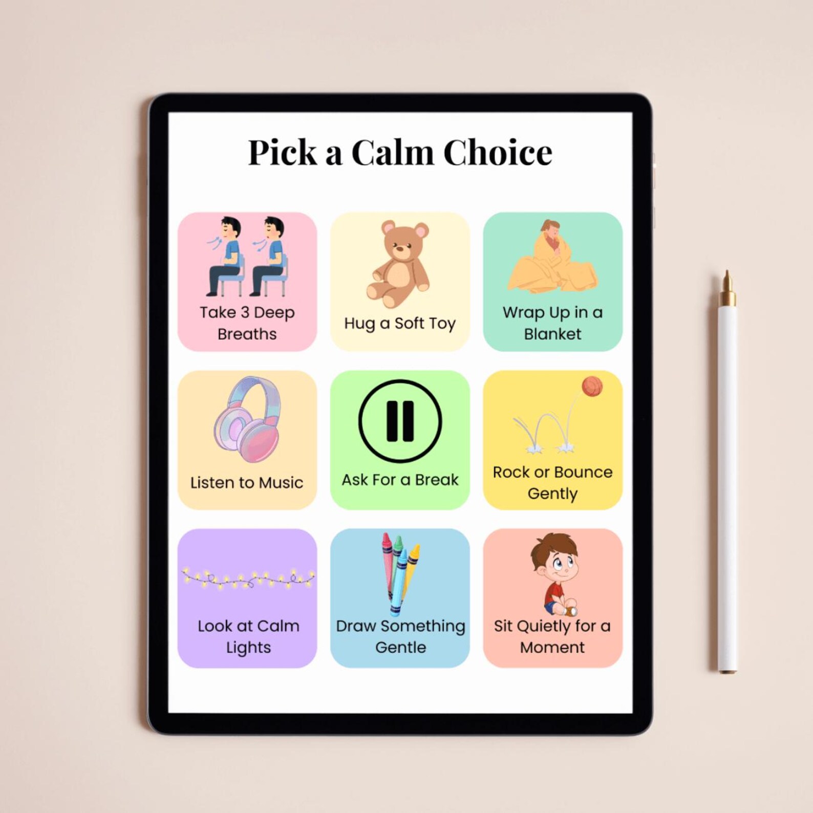 Calm Choice Charts for Kids | Coping Strategies Board | Emotional ...