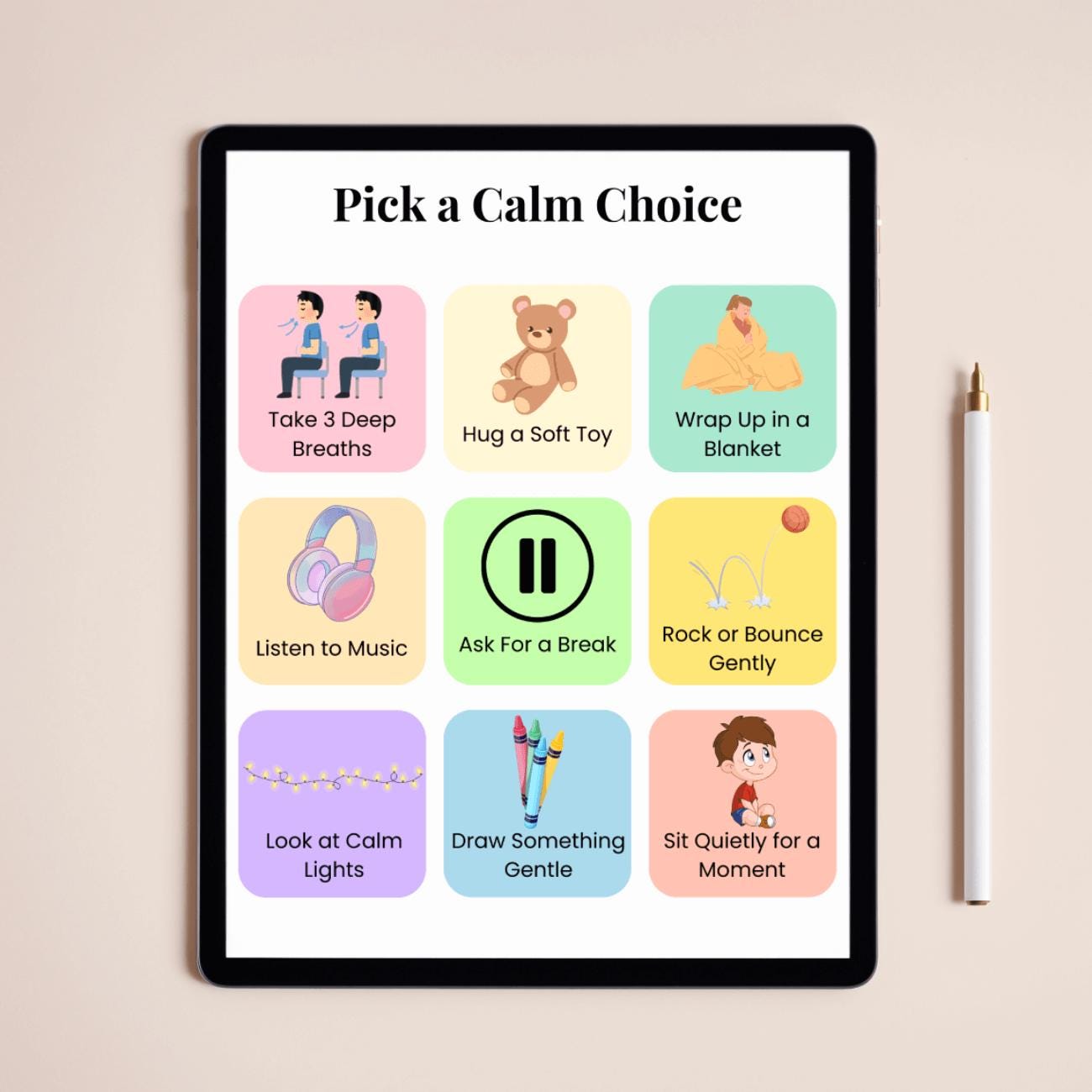 Calm Choice Charts for Kids | Coping Strategies Board | Emotional ...