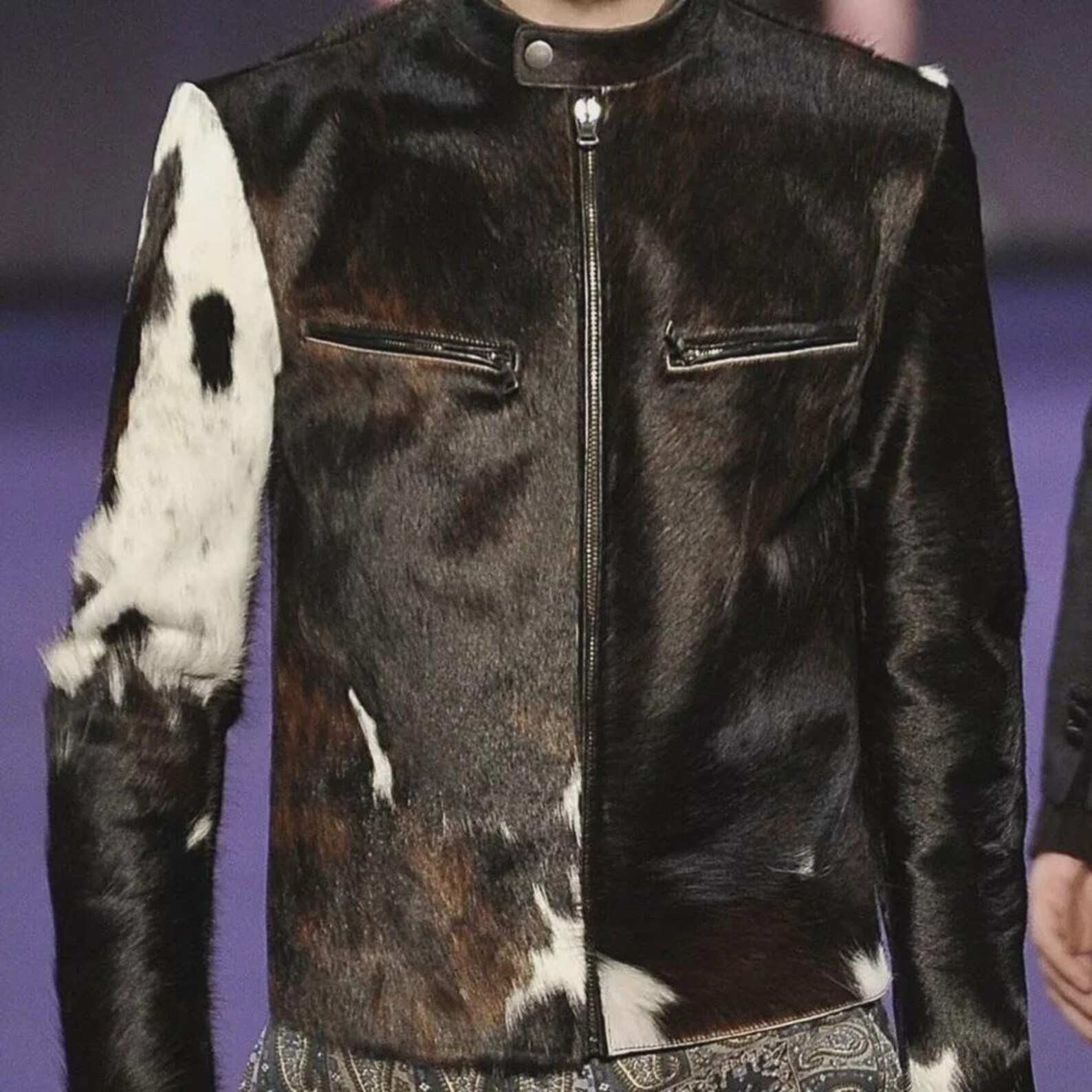 Western Cowhide Hair-on Leather Jacket: Custom Fit Cow Skin Coat - Etsy
