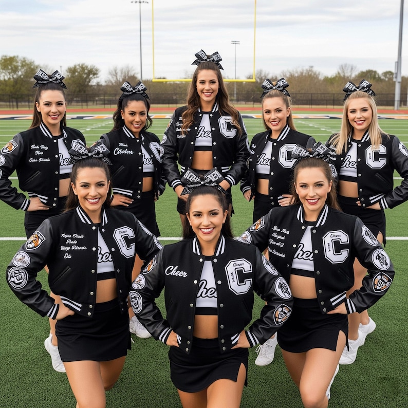 Custom Cropped Varsity Jacket for Women, Crop Top Letterman Cheer ...