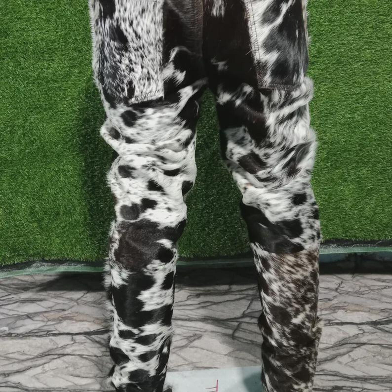 Cowhide Leather Pants for Men Luxurious Real Hair on Cow Skin, Trendy ...