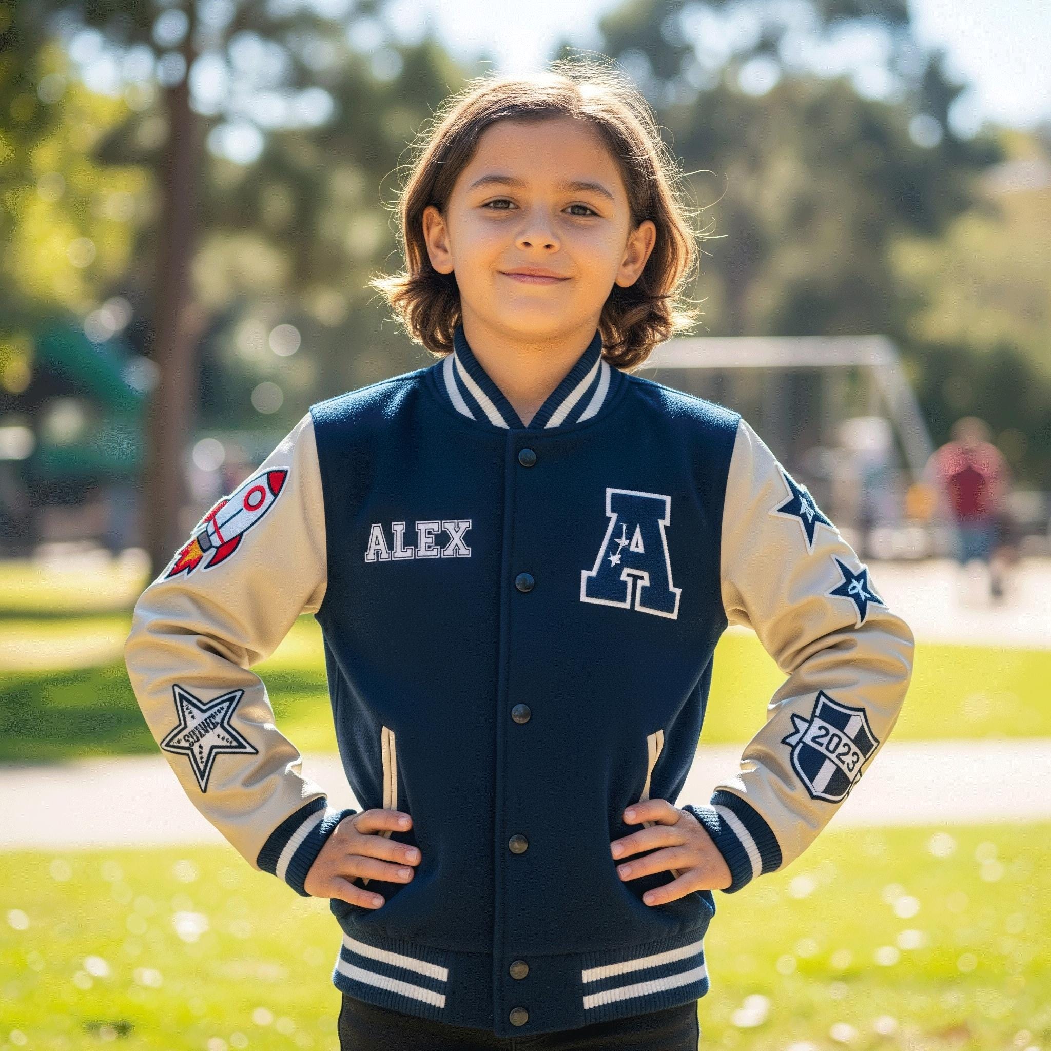 Personalized Childrens Name Varsity Unisex Jacket, Customized Baseball ...