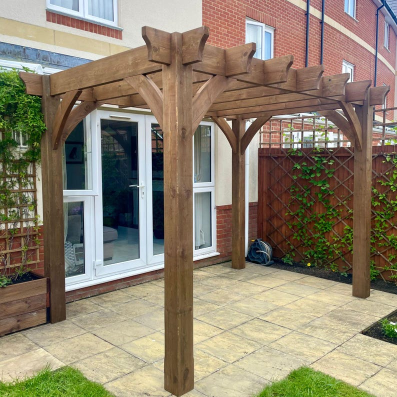 Luxury Solid Wood Pergola Kit, Freestanding Outdoor Garden Structure ...
