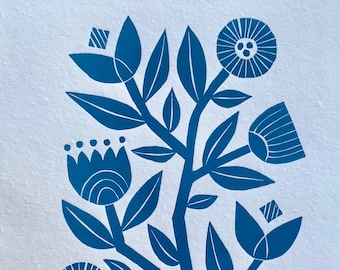 Floral Block Print | Etsy