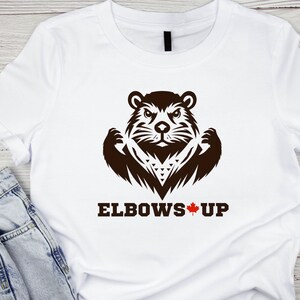 Elbows up PNG SVG and Canva Template Bundle | 5 Monochramatic Beaver ...