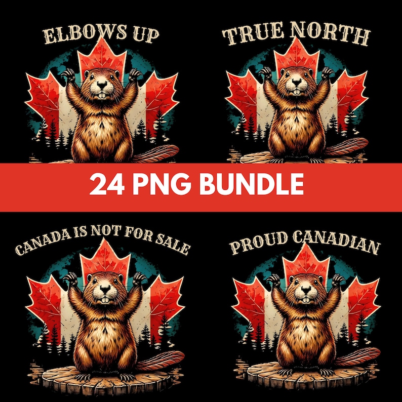 Canadian Pride PNG Bundle: Beaver, Moose, Goose Designs (24 Files) - Etsy