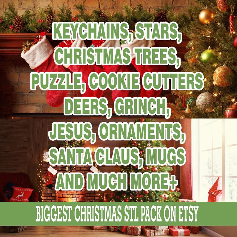 Christmas 3D Model STL Bundle: Ornaments, Santa, Reindeer (digital ...