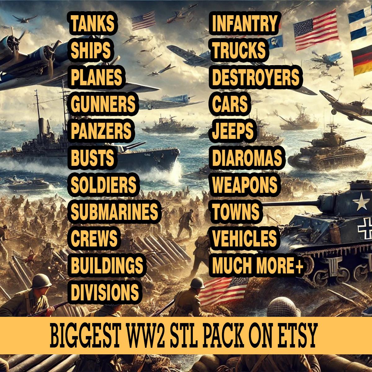 World War 2 STL Bundle | 3D Print Files for All 3D Printers | Tanks ...