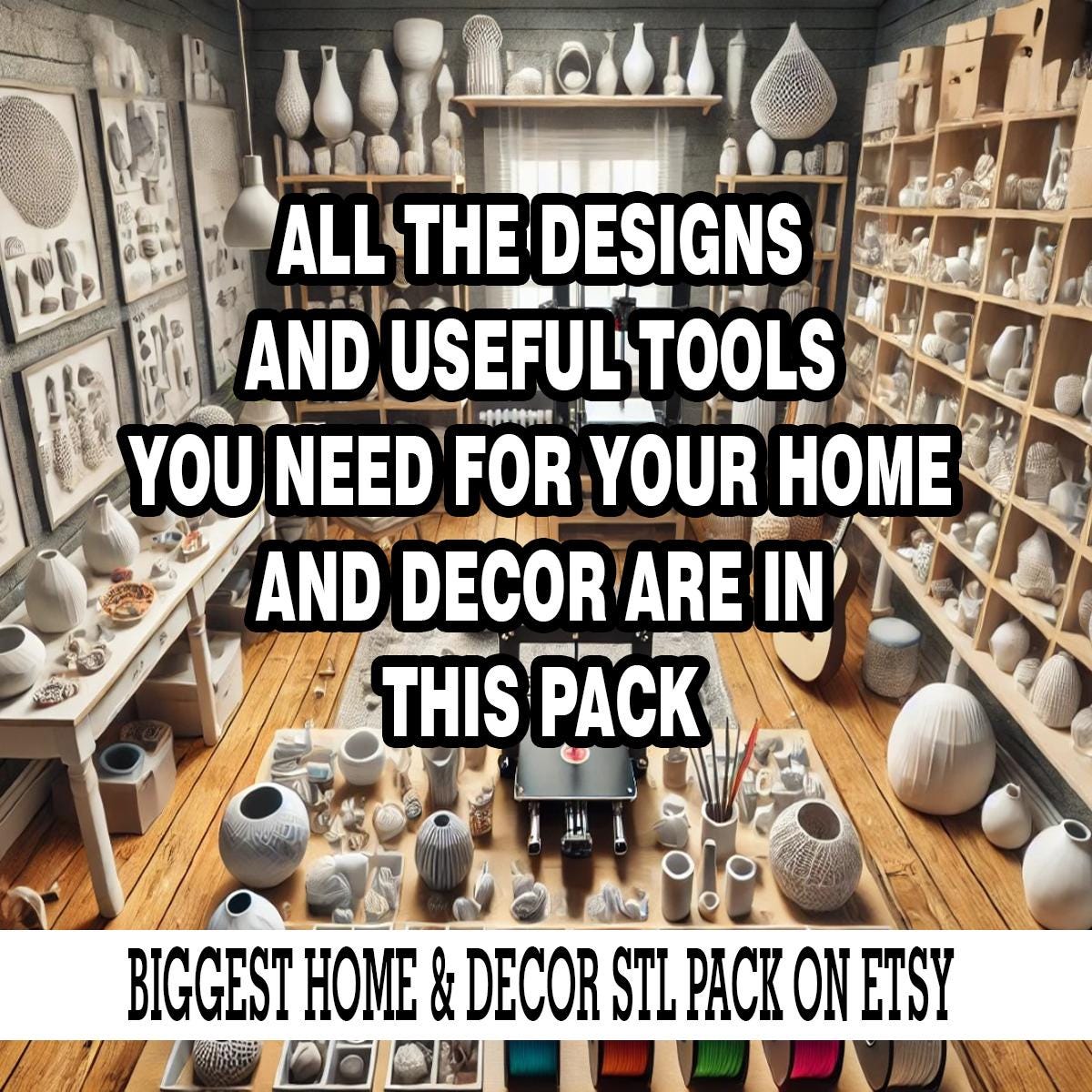 210+ GB Home & Decor STL Pack, 3D Printer Files, Vase Stl, Pot Stl ...