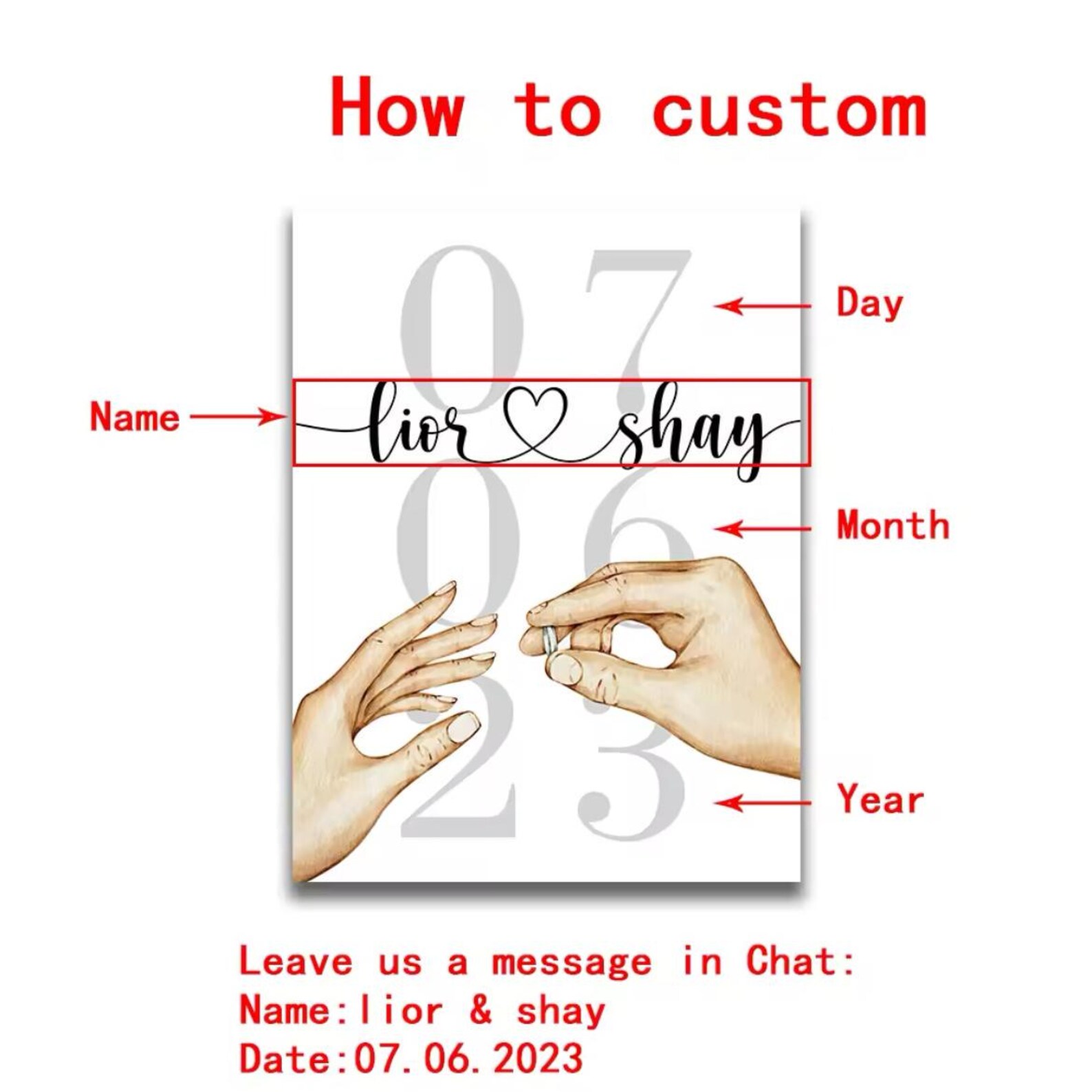 Personalized Couple Poster - Custom Names & Date | Wedding, Anniversary ...
