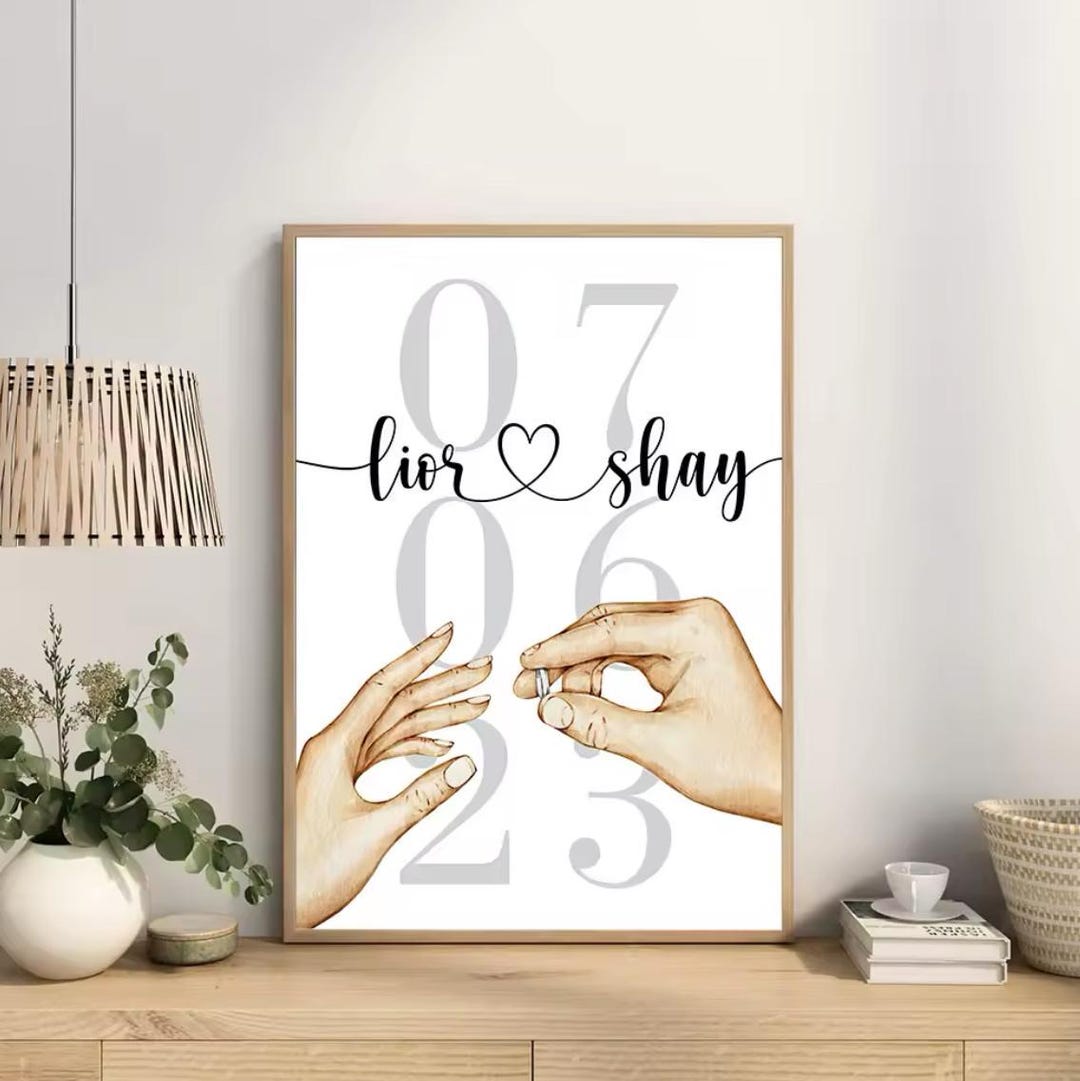 Personalized Couple Poster - Custom Names & Date | Wedding, Anniversary ...
