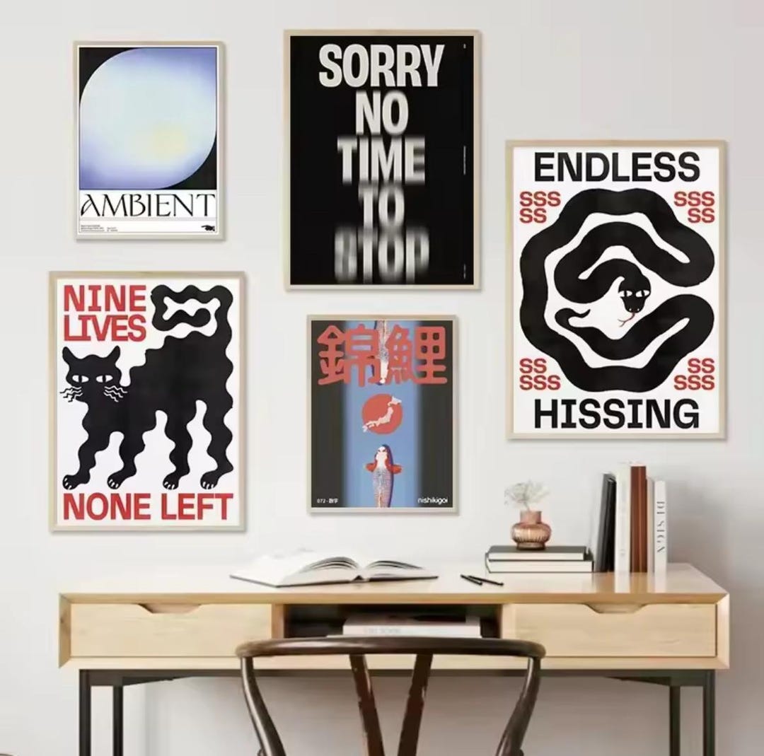 Artistic Escape: Retro & Modern Japanese Style Design Canvas Prints - Etsy