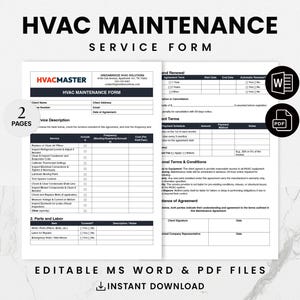 HVAC Maintenance Service Form - Preventative & Commercial HVAC Service ...