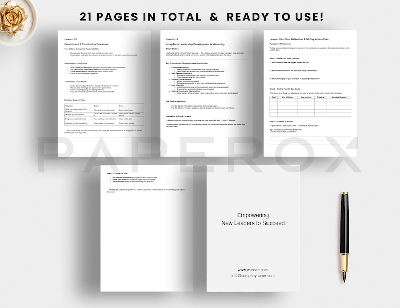 New Manager Training Workbook | Leadership Skills & Development Guide ...