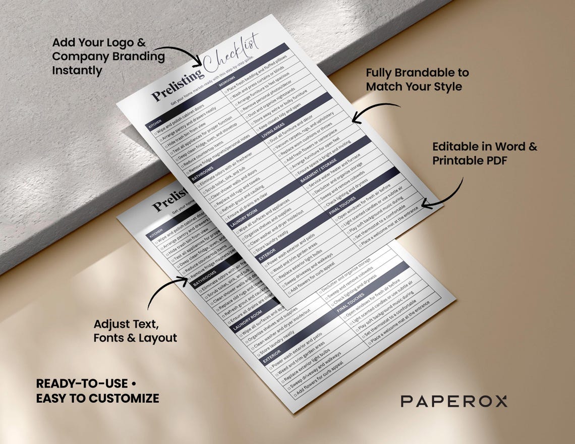 Pre-listing Checklist • Home Seller Checklist • Real Estate Checklist ...