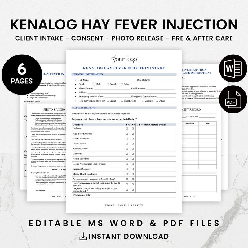 Medspa Intake Form - Etsy